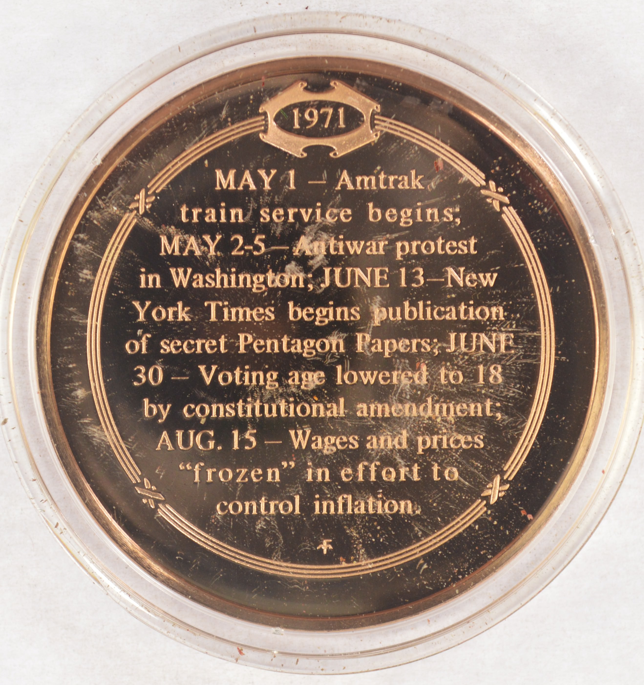 June 13, 1971 Pentagon Papers Bare Vietnam War Secrets - Bronze Historic Commemorative Medal ...