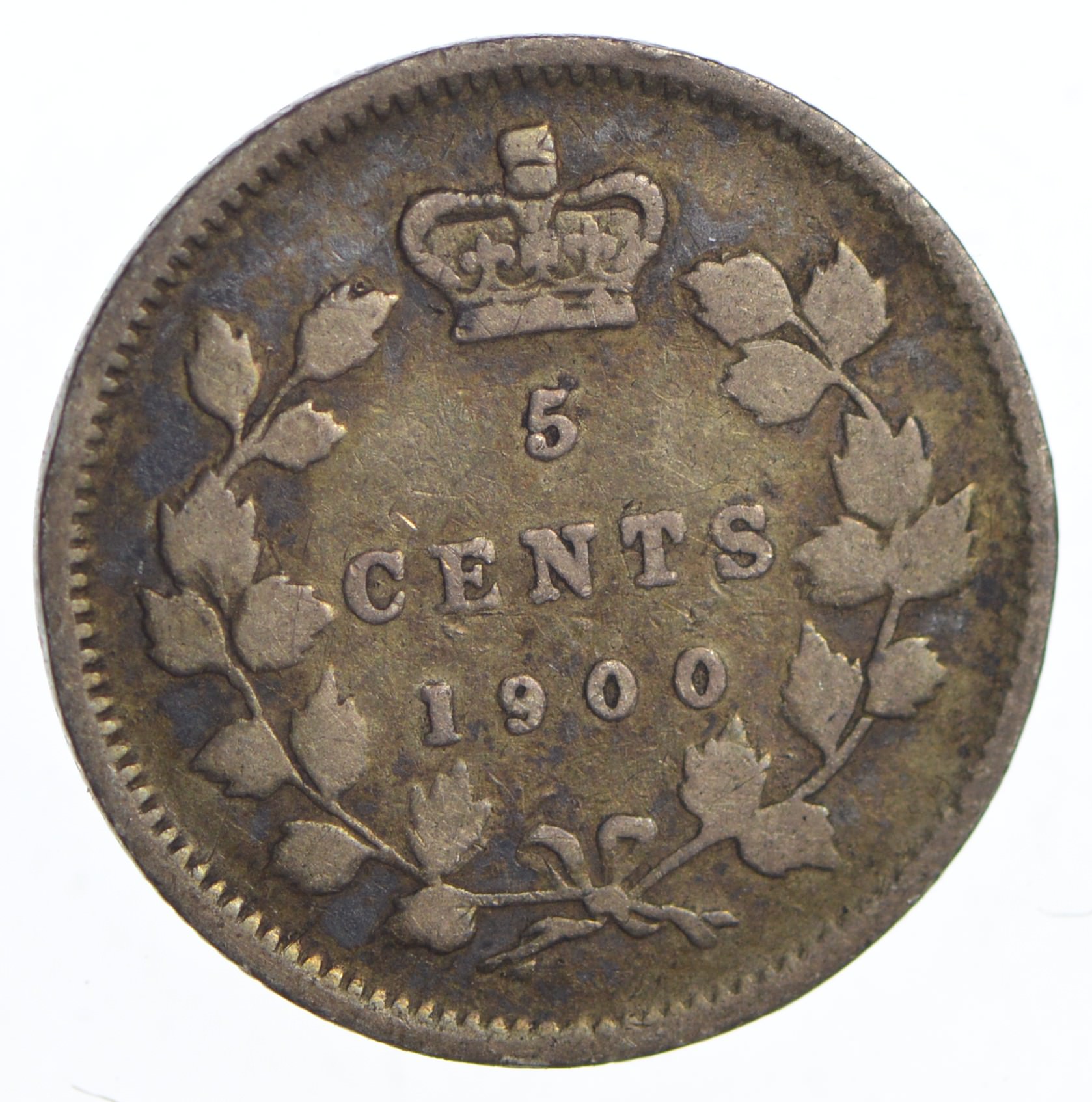 World Silver 1900 Canada 5 Cents Property Room