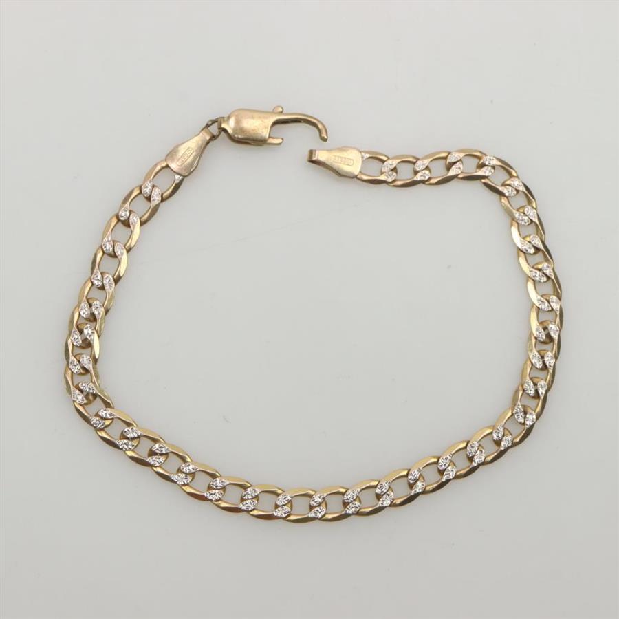 10kt Gold Two-tone Curb Chain Bracelet | Property Room