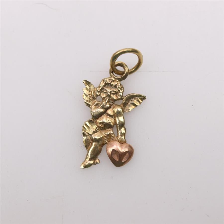 10kt Two Tone Gold Cupid Pendant | Property Room