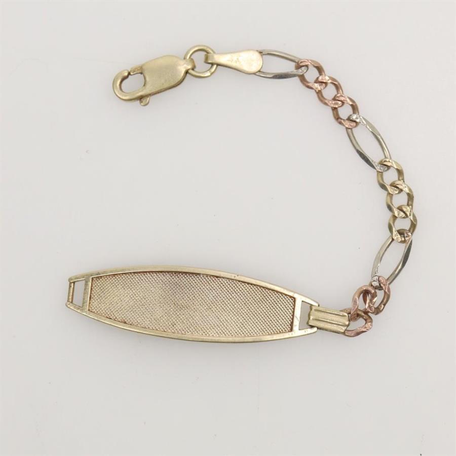 10kt Two Tone Gold Name Plate Bracelet | Property Room