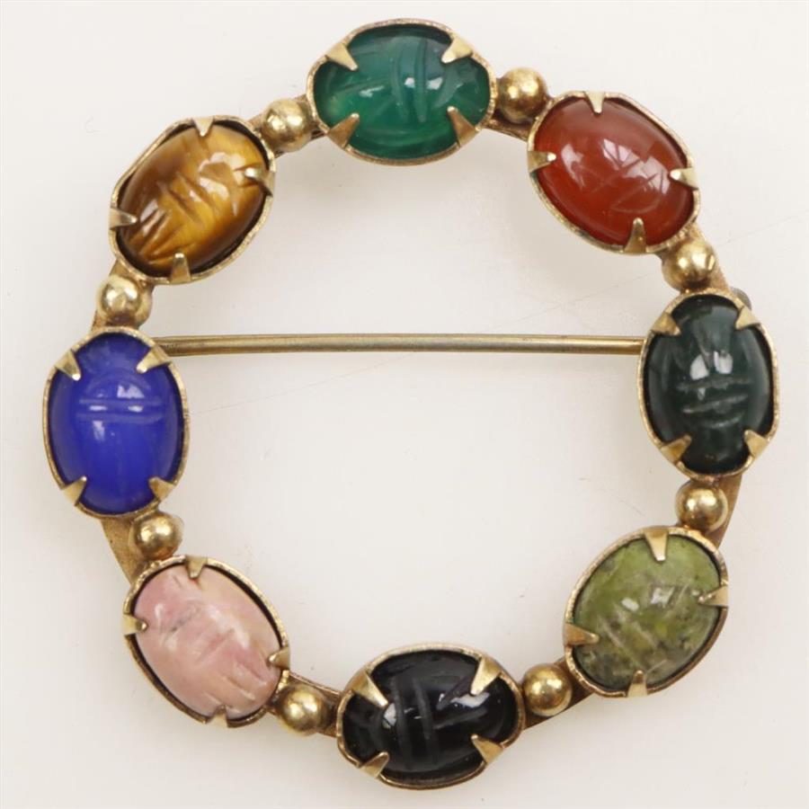14kt GF Multi Color Stone Brooch | Property Room