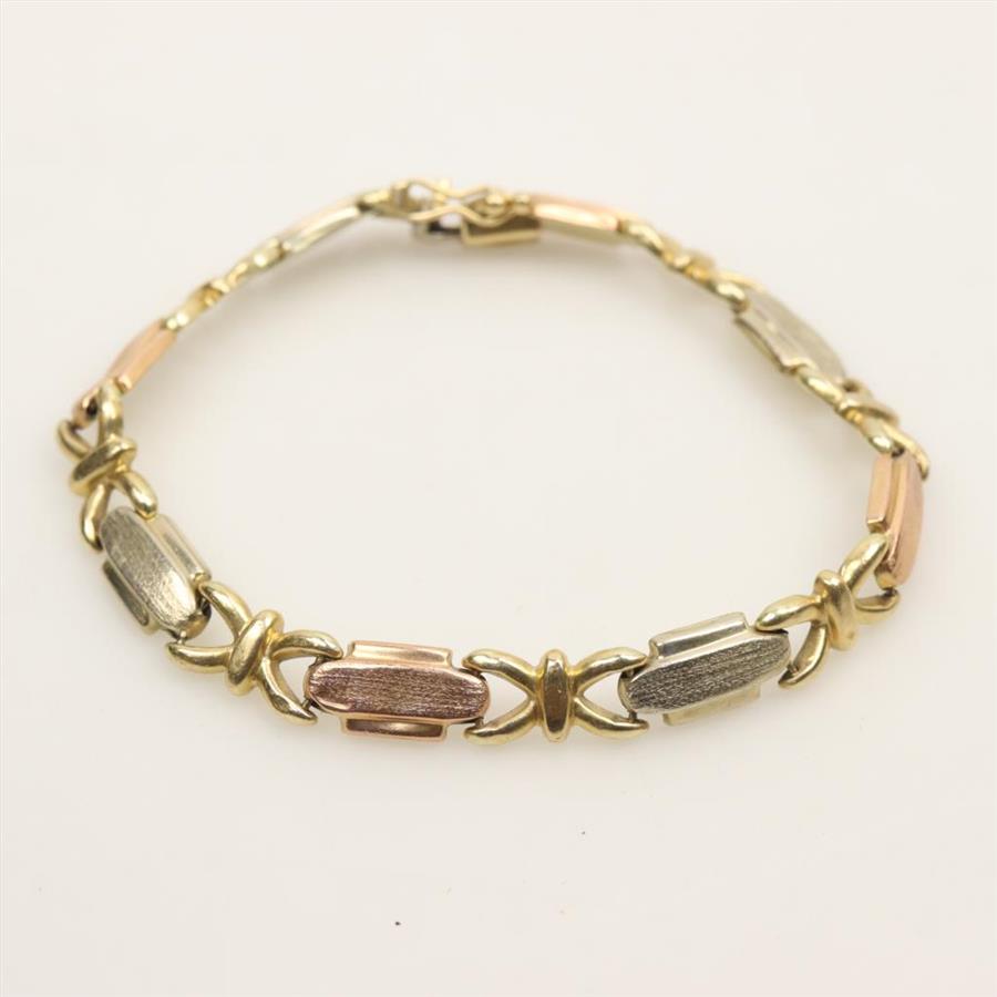 14kt Gold Hollow Tri-Color Bracelet | Property Room