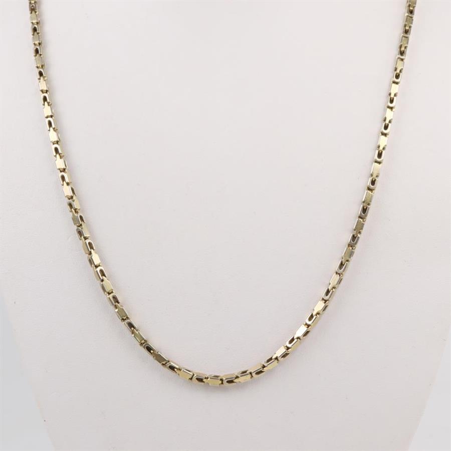 14kt Gold Square Link Necklace-Evaluated By Our Certified Gemologist ...