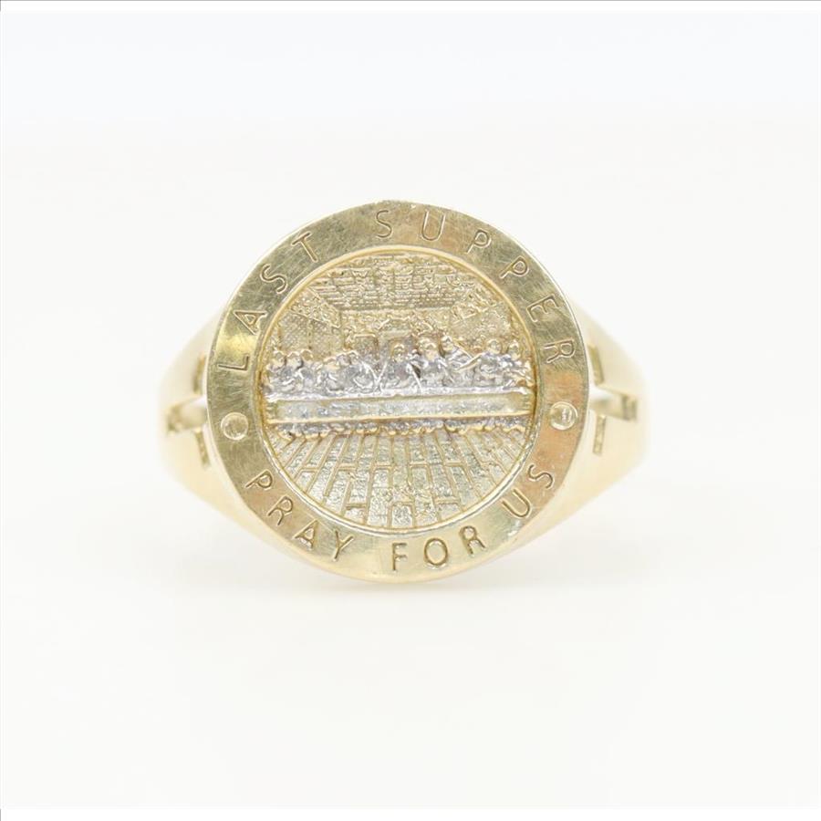 14kt Two Tone Gold Last Supper Ring | Property Room