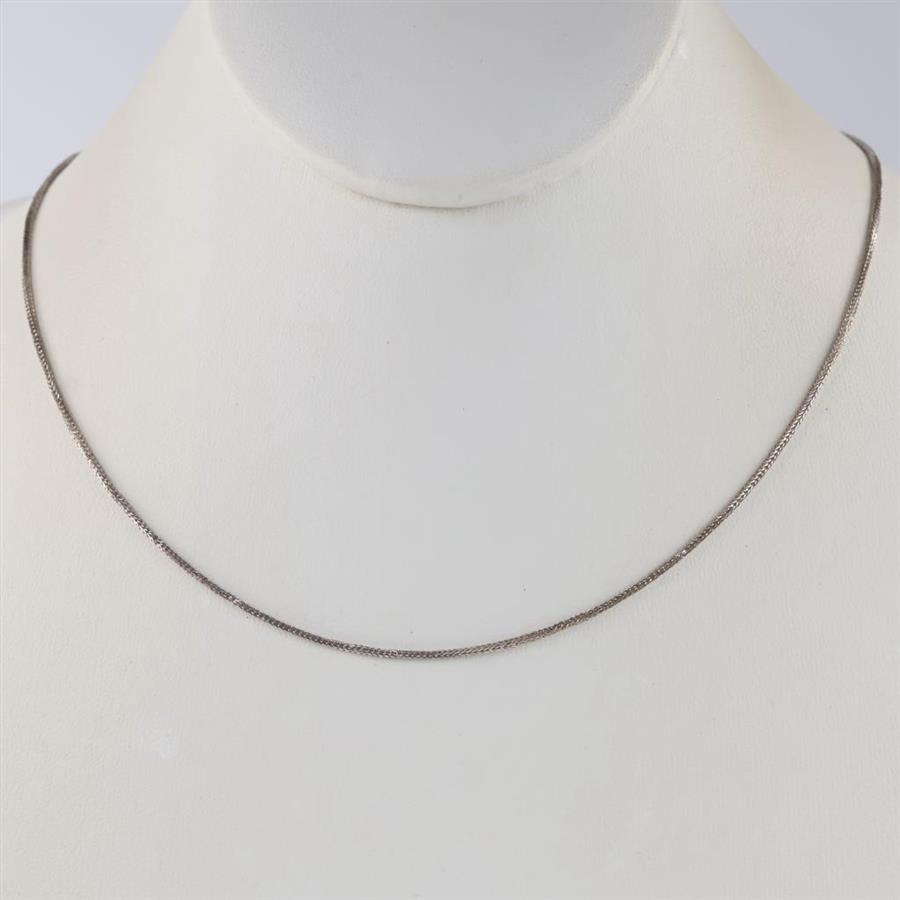 14kt White Gold Foxtail Chain Necklace | Property Room
