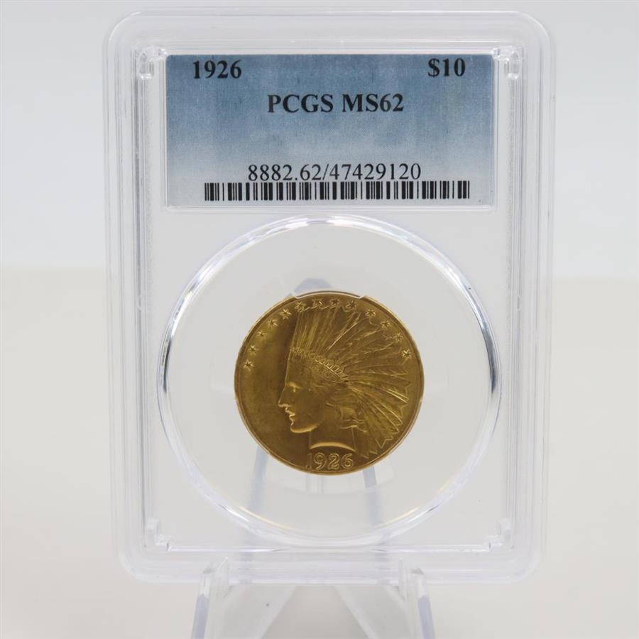 1926 MS62 Indian Head 10 Dollar Gold Coin PCGS Graded | Property Room