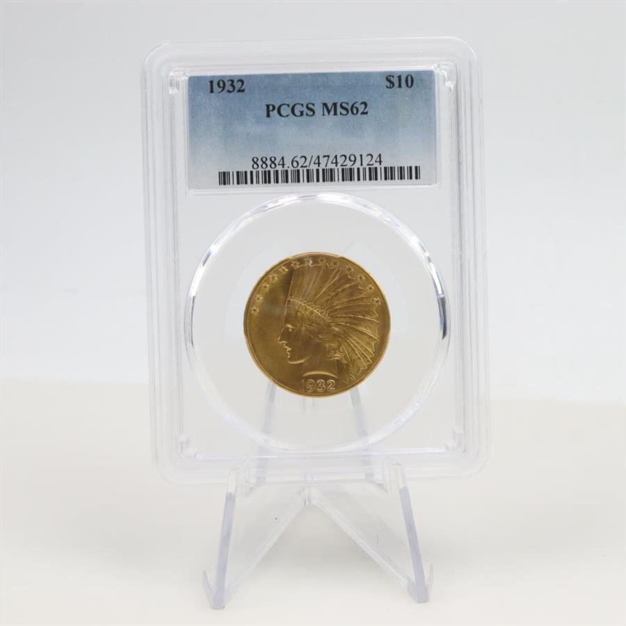 1932 MS62 Indian Head 10 Dollar Gold Coin PCGS Graded | Property Room