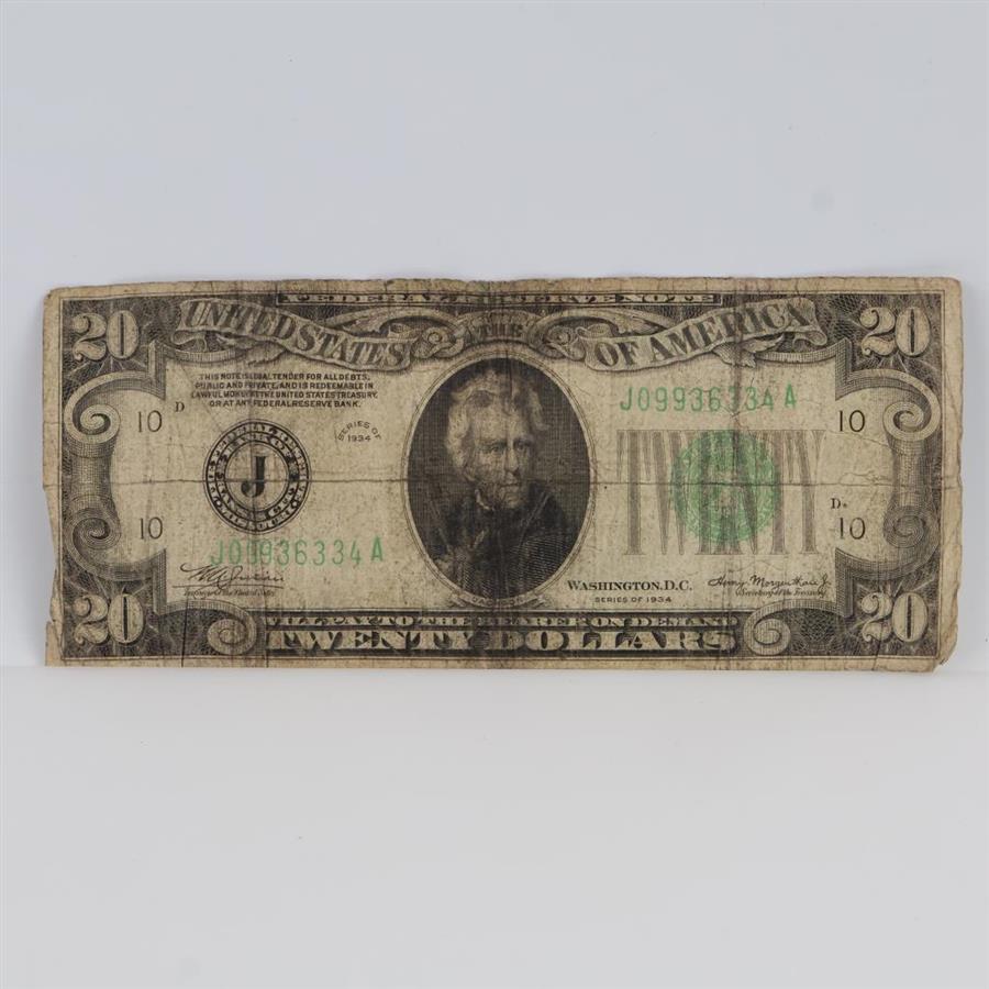 1934 US Federal Reserve Note 20 Dollars | Property Room