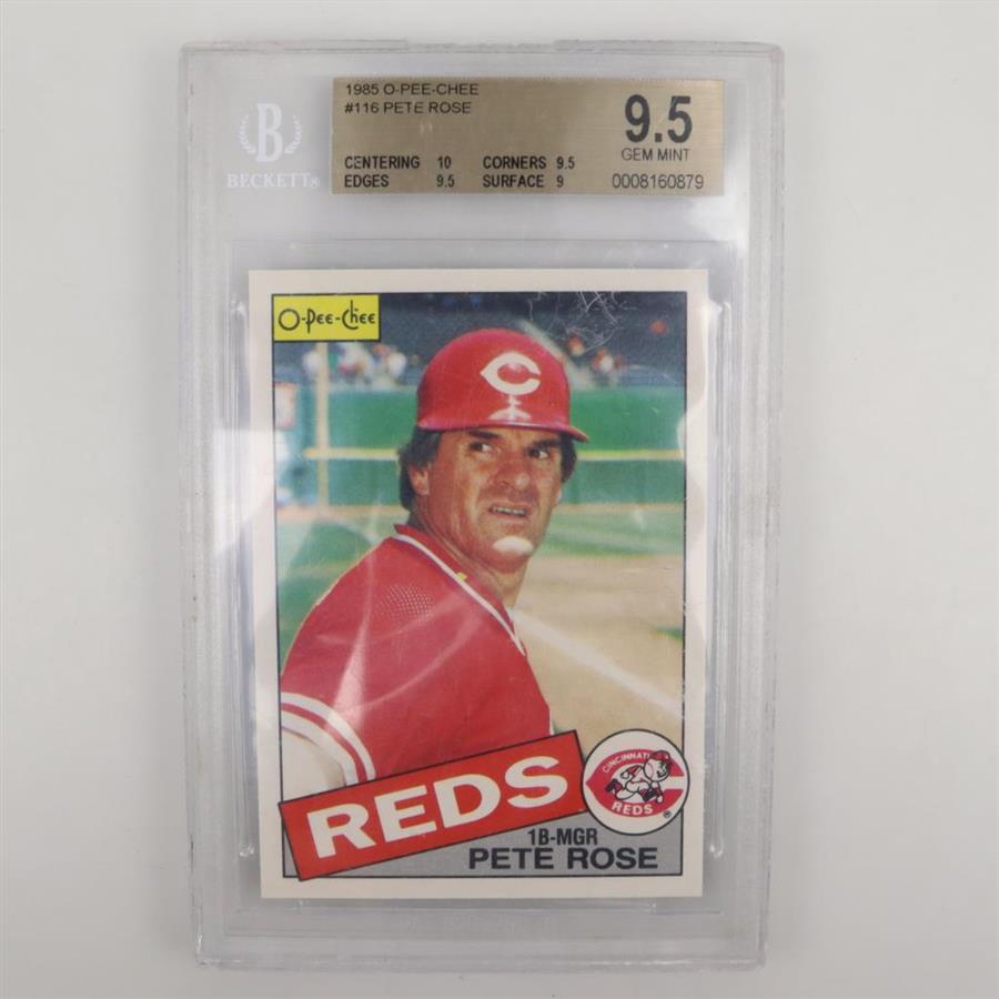 1985 O-Pee-Chee Pete Rose Beckett Graded Trading Card | Property Room