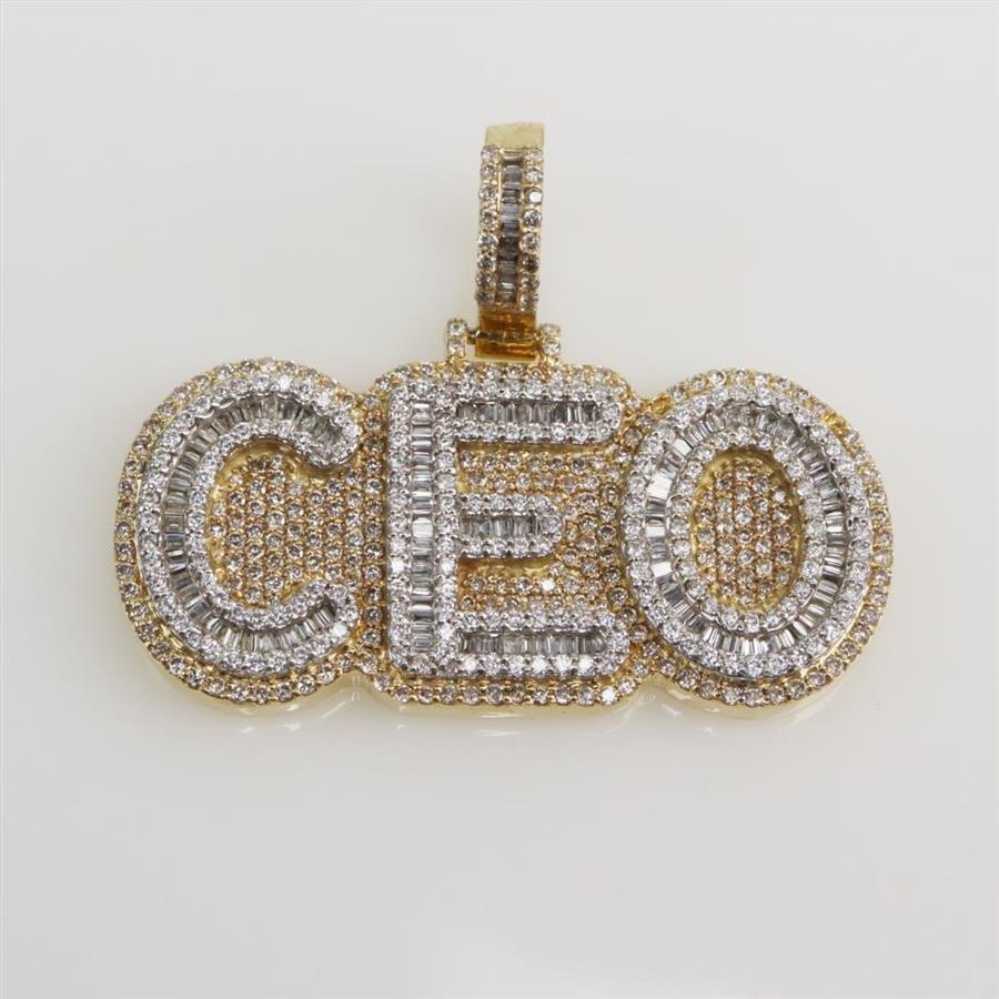 3.19cts TW Diamond 10kt Gold CEO Pendant-Evaluated By Our Certified ...