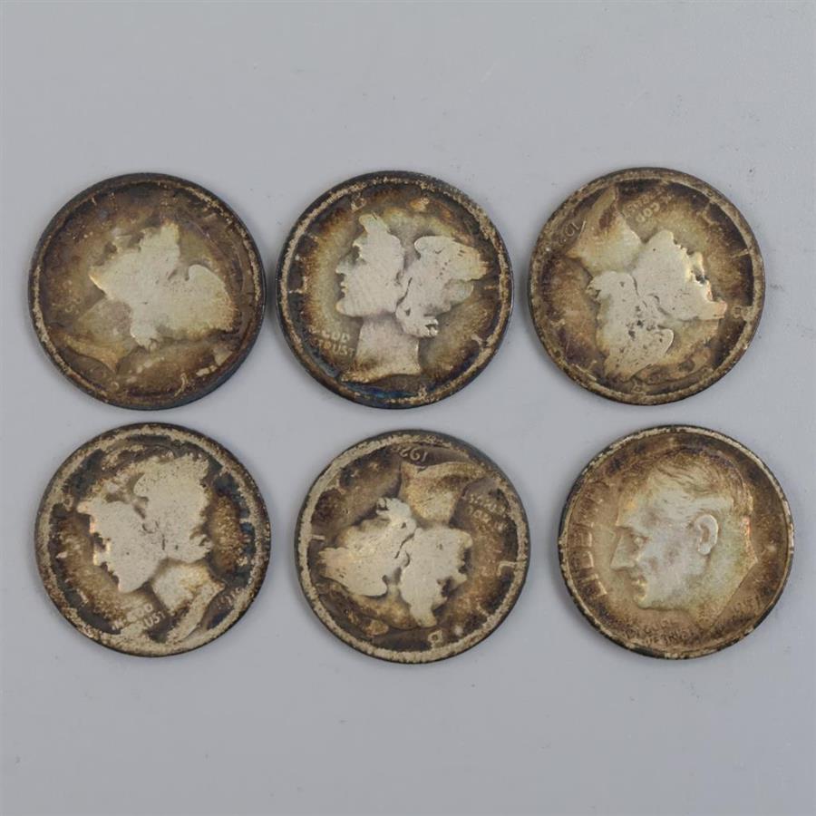 6 US Silver Dimes | Property Room