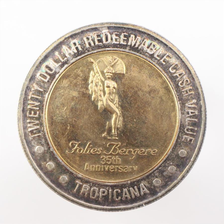 .999 Silver And Gold Plated Center Tropicana Gaming Token | Property Room