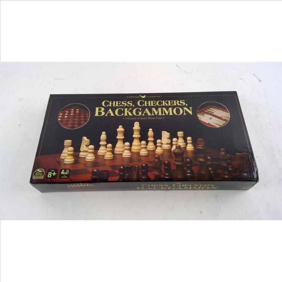 Cardinal Classics Chess, Checkersm Backgammon 3 In 1 | Property Room