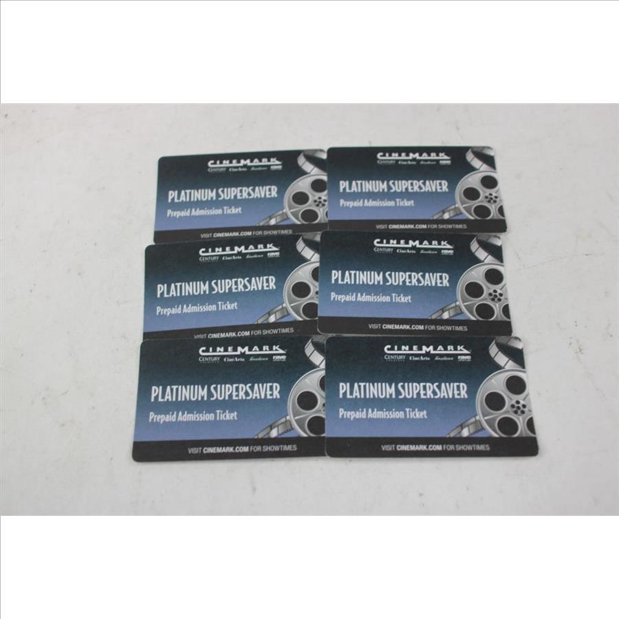 Cinemark Platnium Saver Prepaid Admission Tickets, 6 Pieces | Property Room