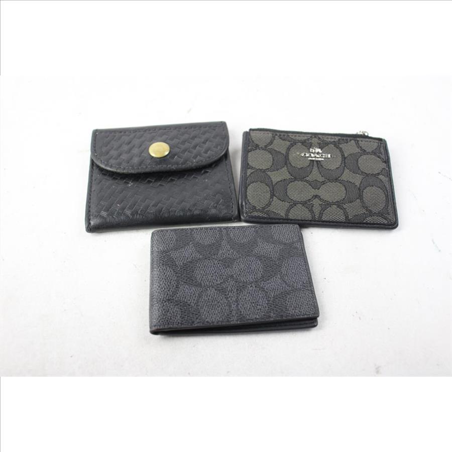 Coach Folding Wallet, Coach Zipper Wallet, And Black Button Wallet, 3 ...