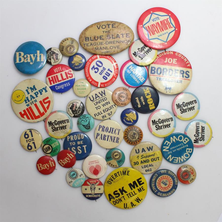 Collectable Political Buttons, 35+ Pieces | Property Room