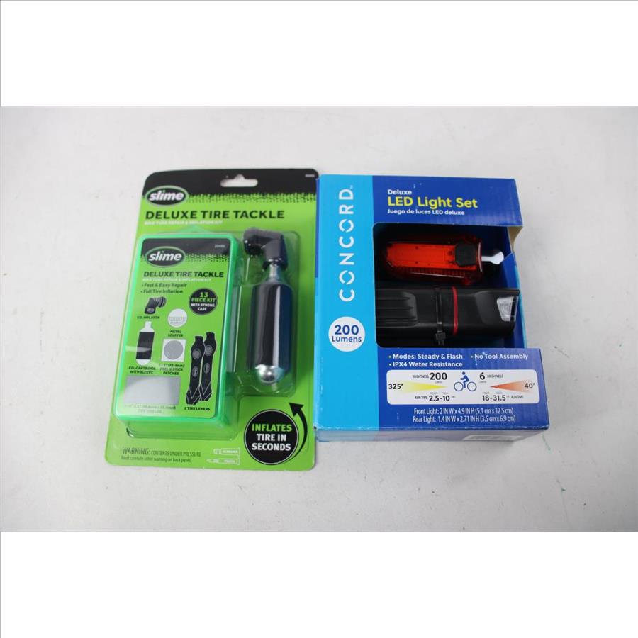 Concord LED Light Set, Slime Deluxe Tire Tackle Inflation Kit, And ...