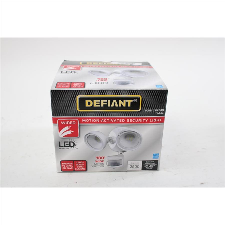 DEFIANT 180° Motion Activated Round Outdoor Integrated Twin-Head Security Light | Property Room