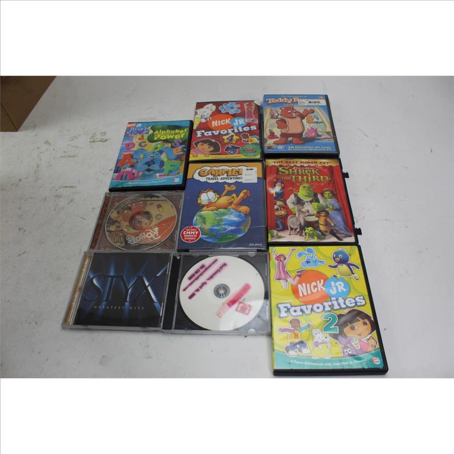 Garfield, Shrek+ More Assorted [dvds/cds] Movies, 9 Pieces | Property Room