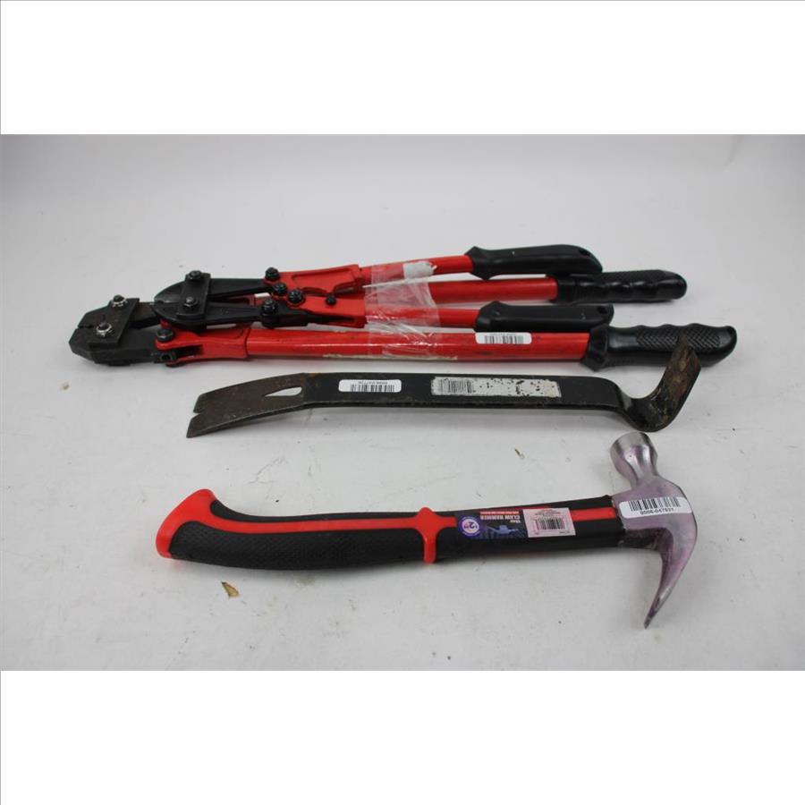 HDX Bolt Cutters, Pittsburgh Pry Bar With Grip, 16 Oz Claw Hammer And ...