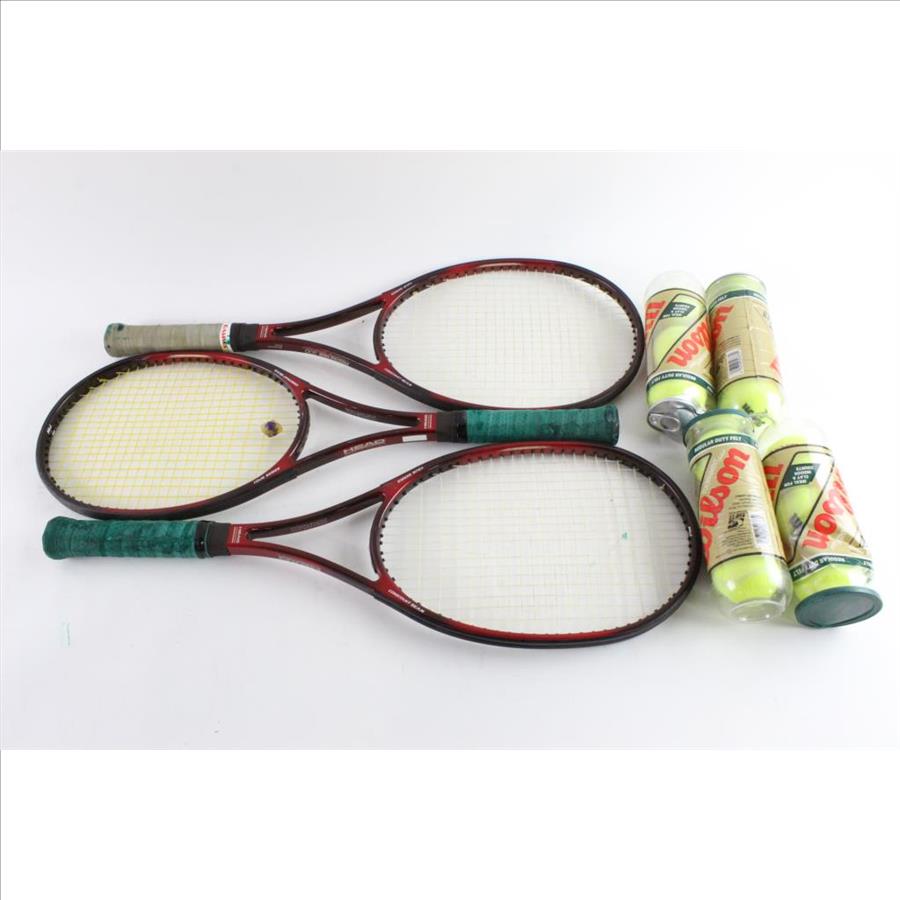 Head Tennis Racqets With Wilson Tennis Balls, 7 Pieces | Property Room