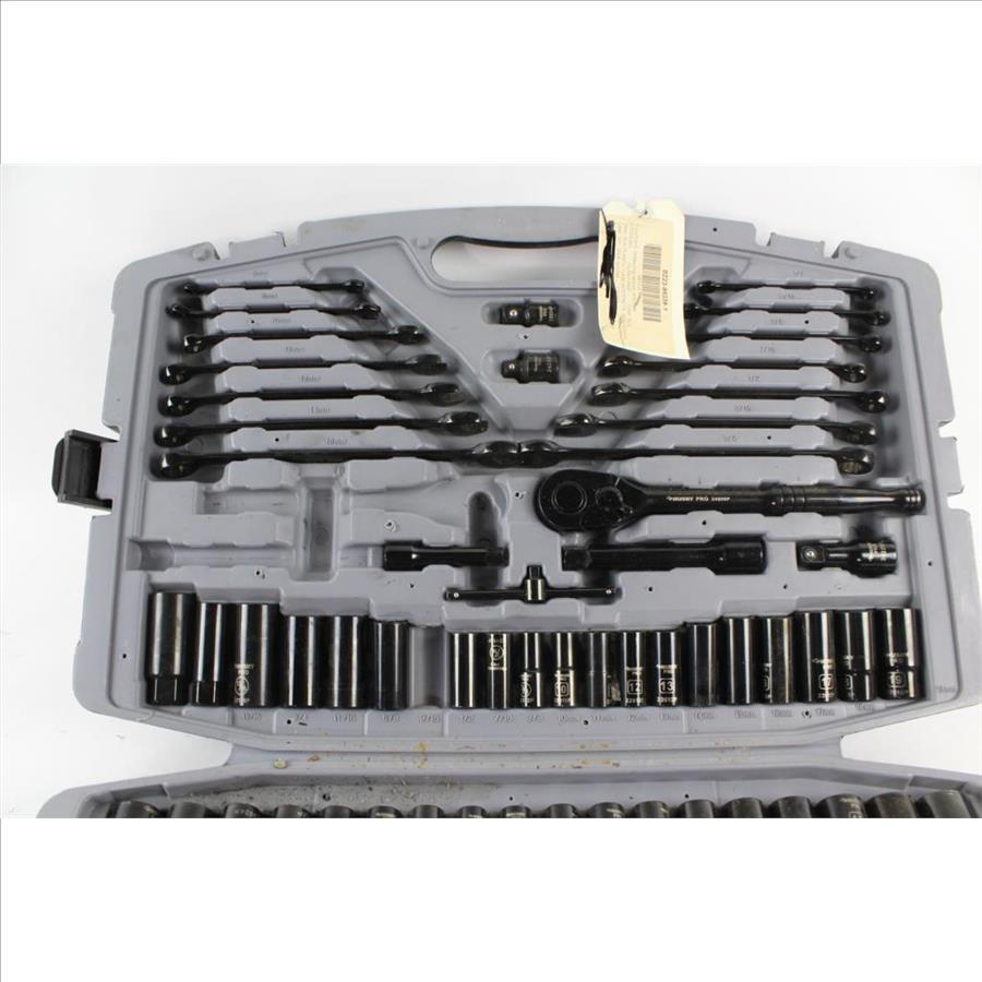 Husky Pro Socket/Wrench Set, Inside Black Case 40+ Pieces | Property Room