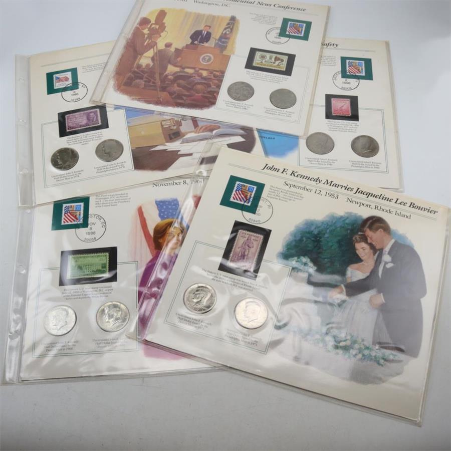 John F Kennedy 25th Anniversary Uncirculated US Stamp And Half Dollar ...