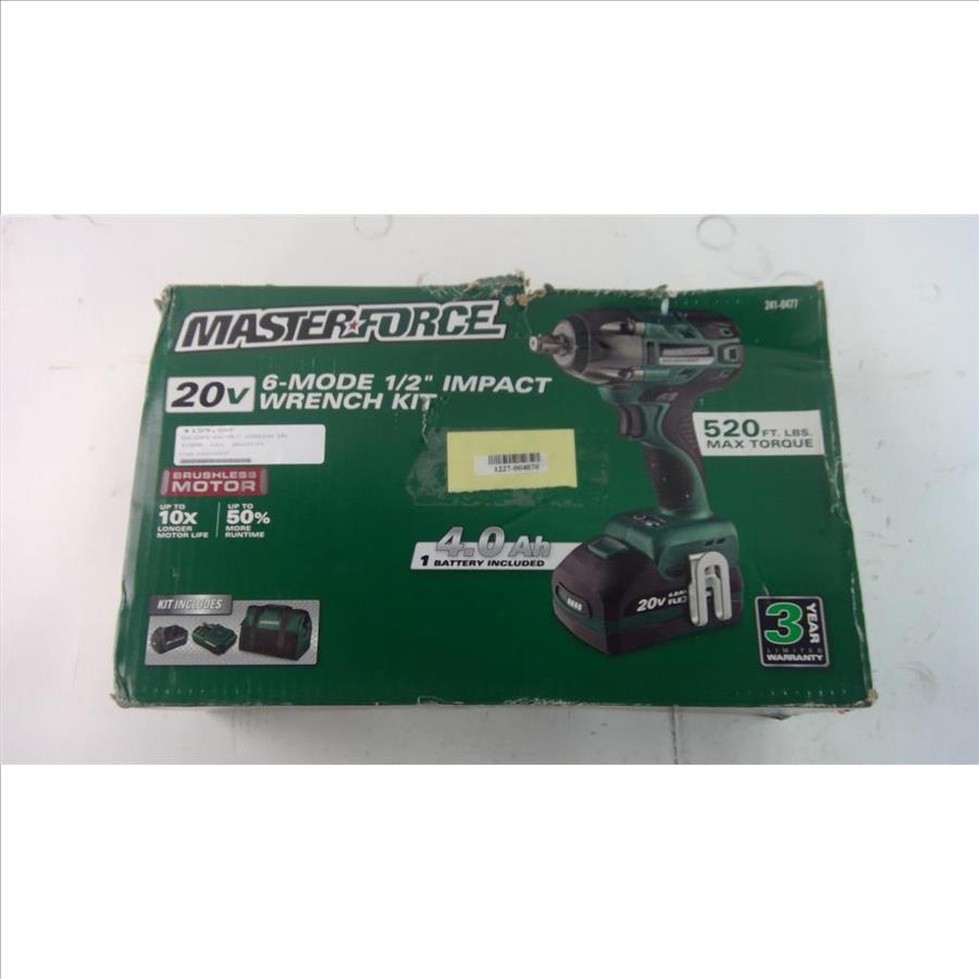 MasterForce 20V 6-Mode 1/2" Impact Wrench Kit | Property Room