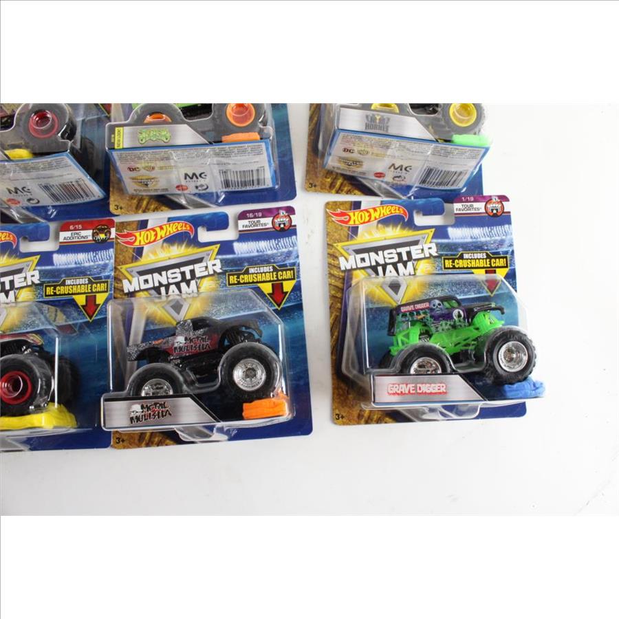 Mattel Hot Wheels Monster Jam Toy Monster Trucks, 9 Pieces | Property Room
