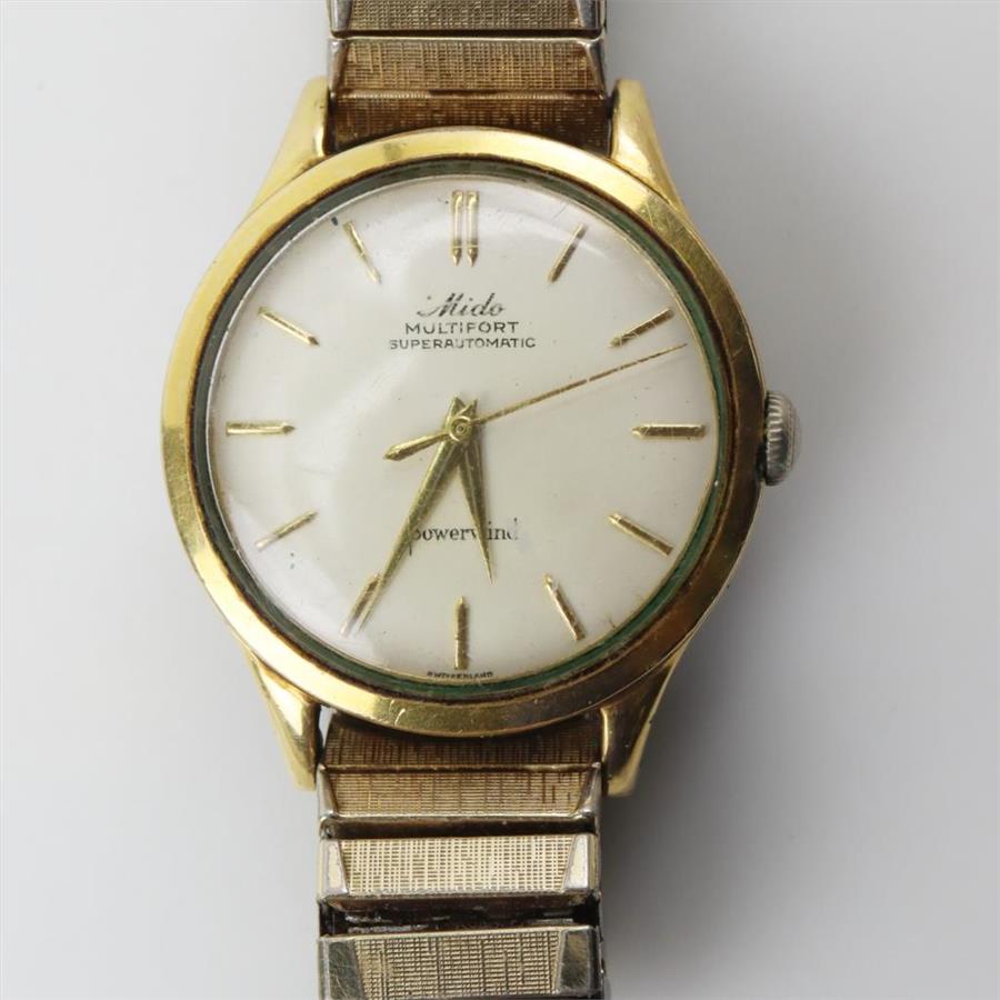 Mido Multifort 18kt Gold Case Powerwind Watch | Property Room