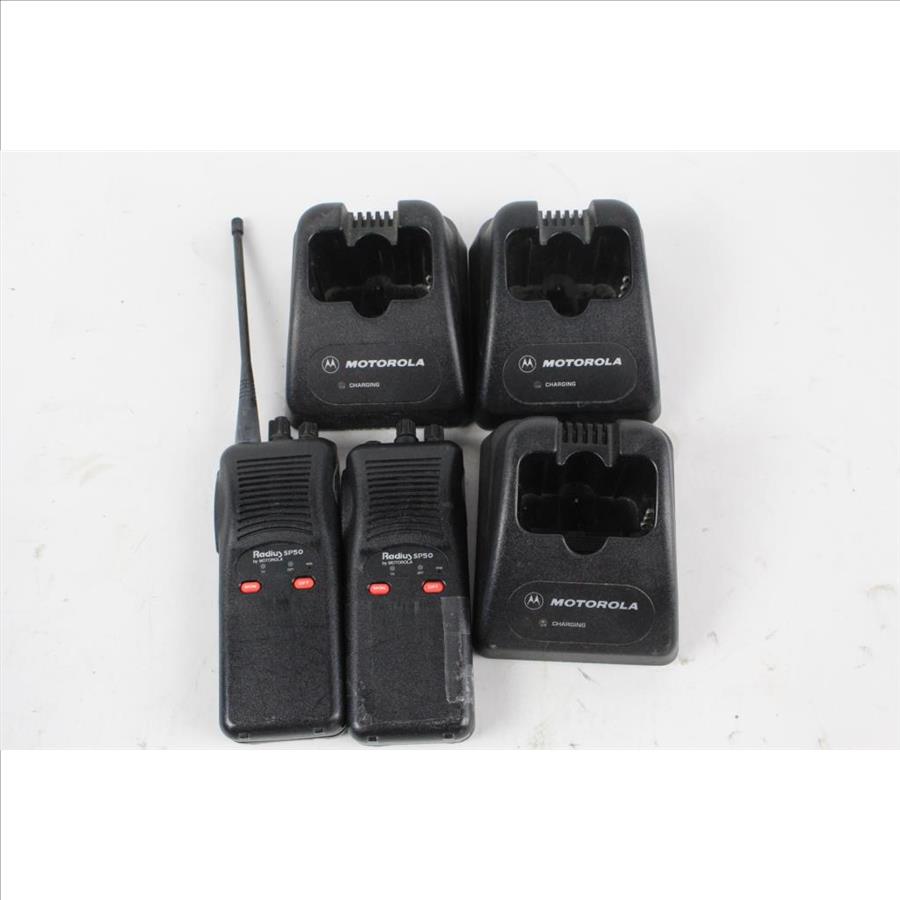 Motorola Radius SP50 Radios And Chargers, 8 Pieces | Property Room