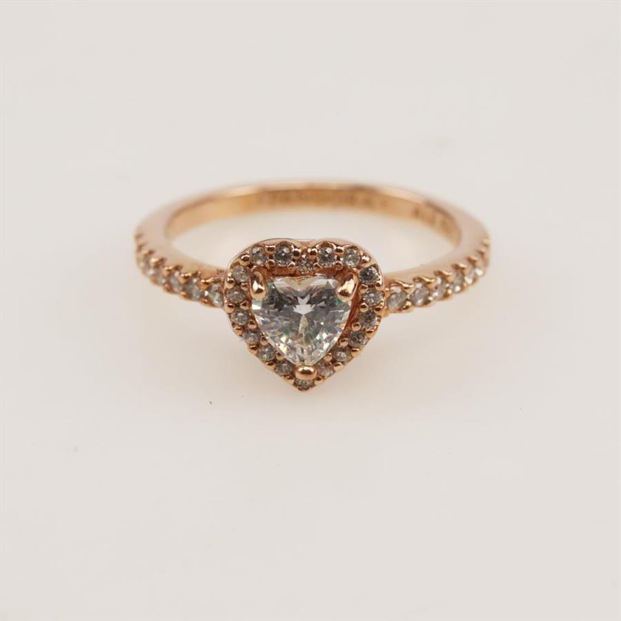 Pandora Sterling Silver GP Sparkling Elevated Heart Ring | Property Room