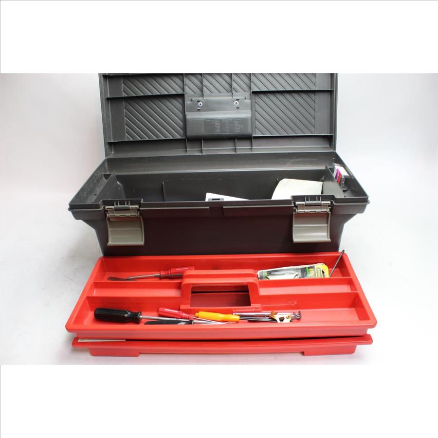 Rubbermaid Toolbox With Various Hand Tools | Property Room