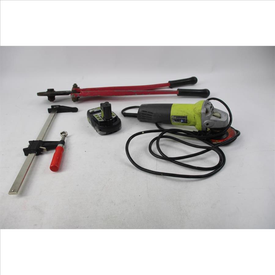 Ryobi Angle Grinder, H.K. Porter 24" Bolt Cutters, And Clutch Style Bar ...