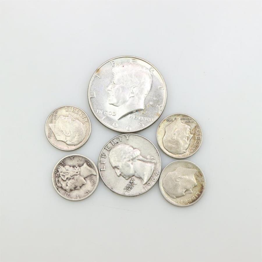 Silver And Silver Clad US Coins, 6 Pieces | Property Room