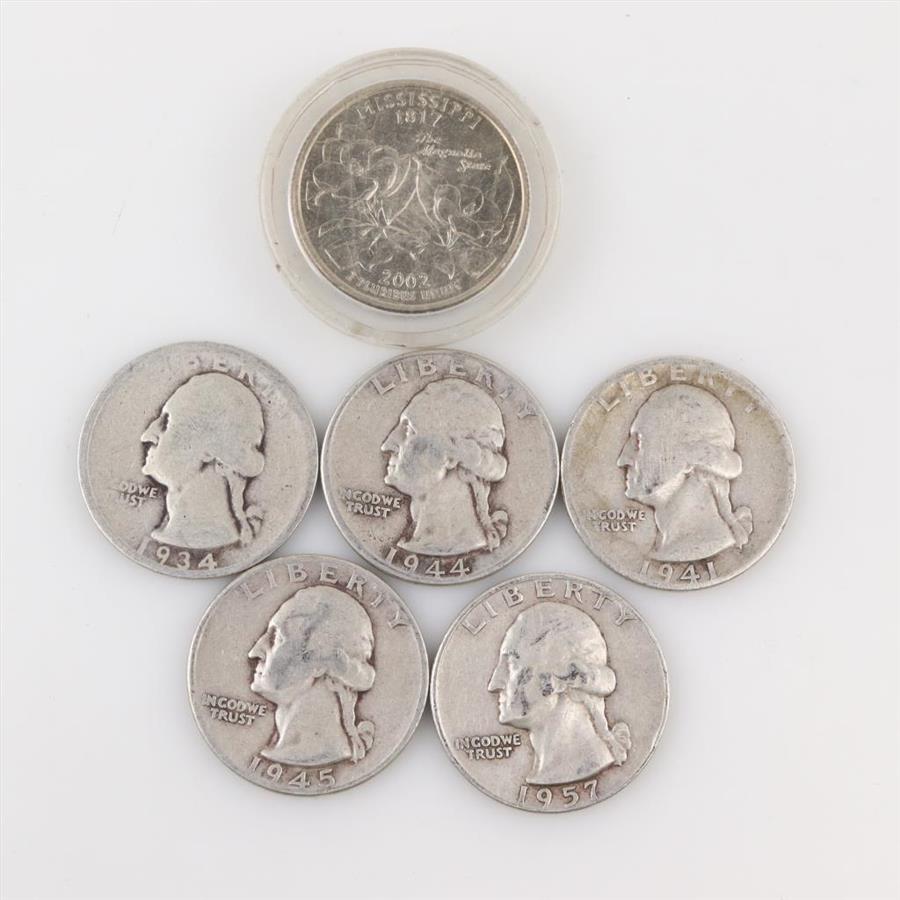 Six US Quarters, Including Silver | Property Room