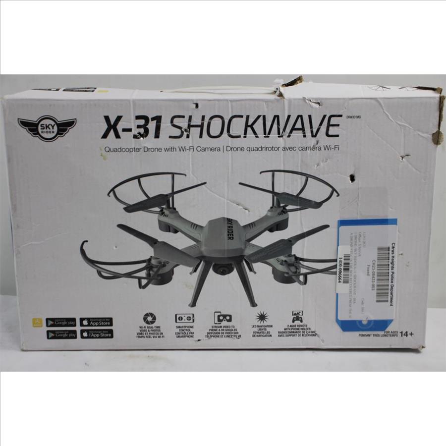 Sky Rider X-31 Shockwave Quadcopter Drone With Wi-fi Camera | Property Room