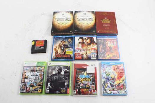 Microsoft Xbox 360 And Other Video Games, Blu-Ray And DVD Movies. 11 ...