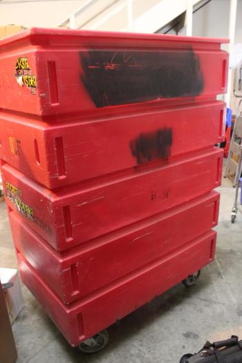 Red Poly Trux 72p Wheeled Laundry Cart | Property Room