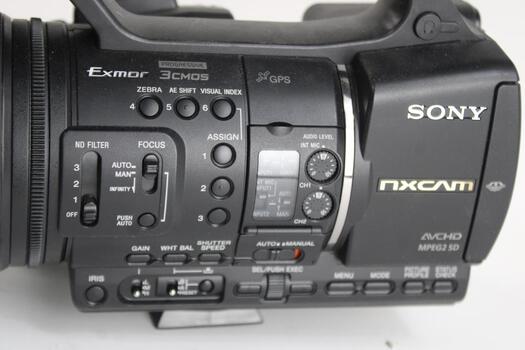 Sony NXCAM AVCHD MPEG2 SD Professional Camcorder W/ Accessories ...