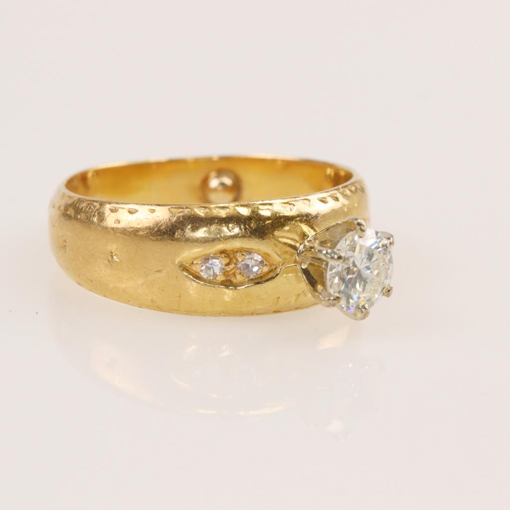 0.72ct TW Diamond 20kt Gold Ring - Evaluated By Our Certified ...