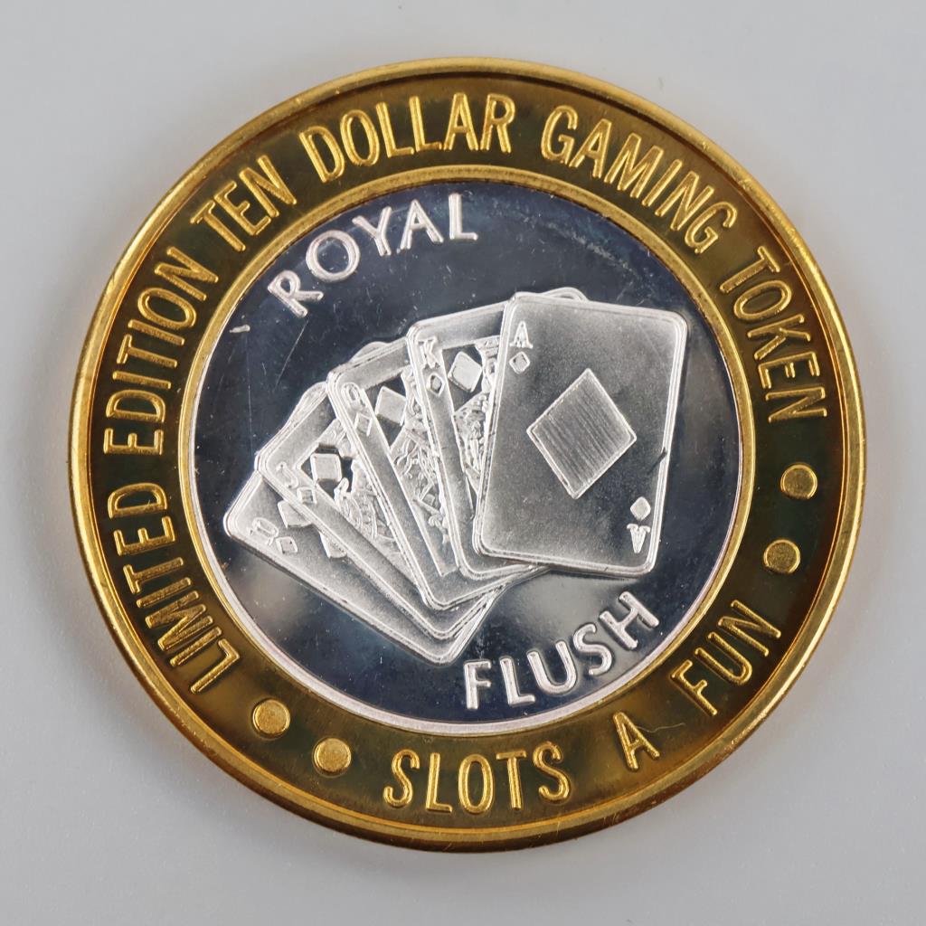 0.999 Silver And Brass Slots A Fun Gaming Token | Property Room