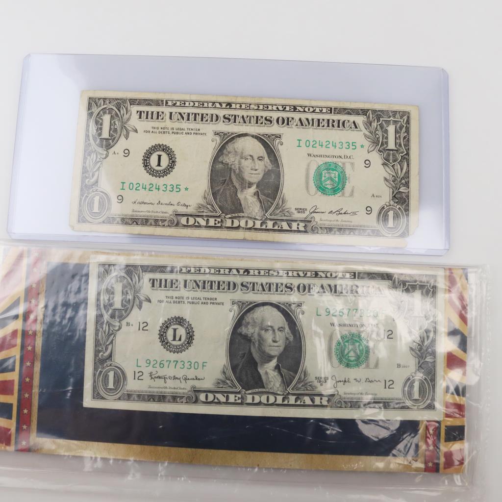 $1 Federal Reserve Notes, 2 Pieces, Includes A Star Note | Property Room