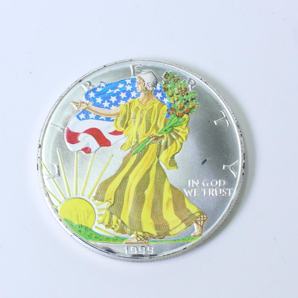 1 Painted 1999 Silver Walking Liberty Half Dollar | Property Room