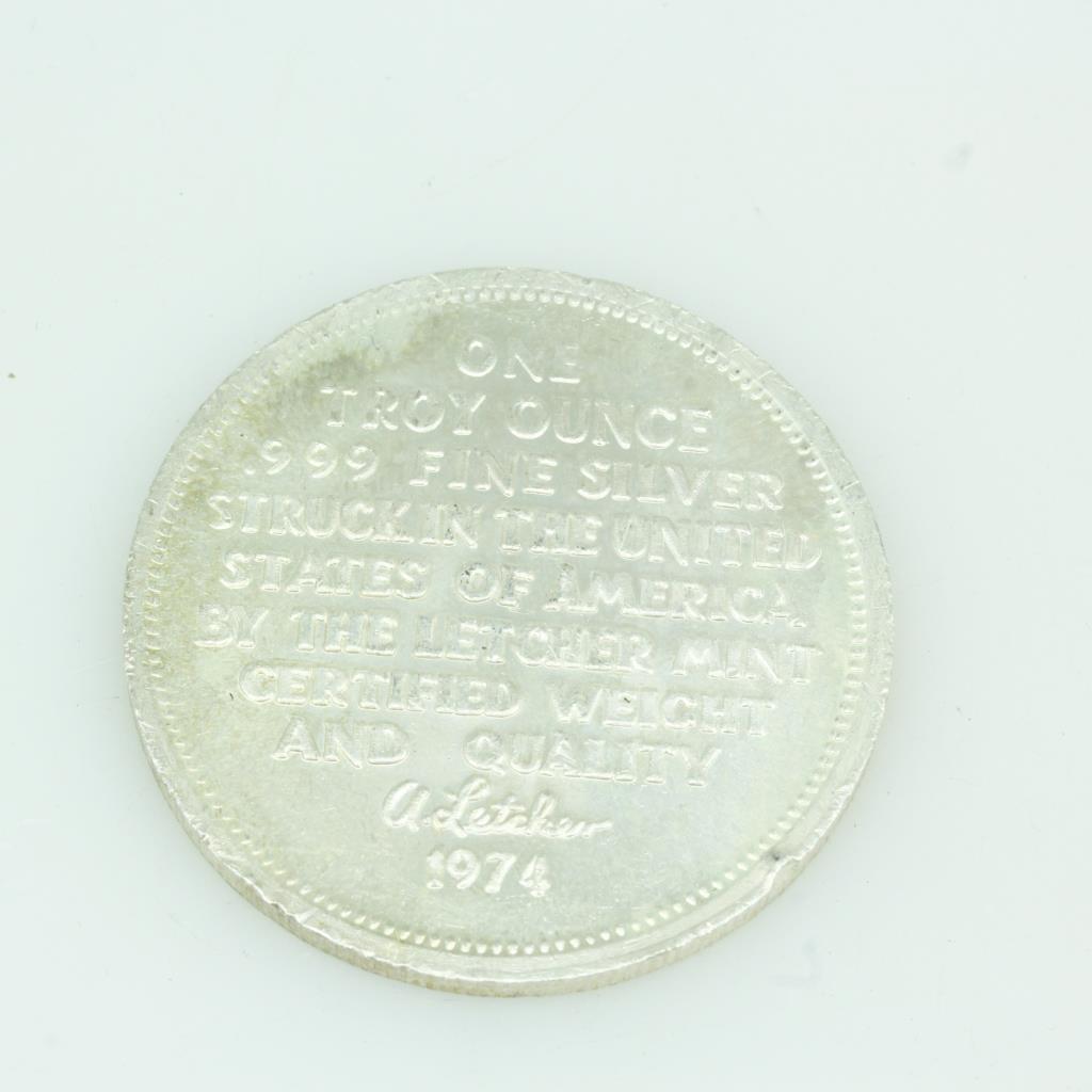1 Troy Oz .999 Silver Letcher Mint Round | Property Room