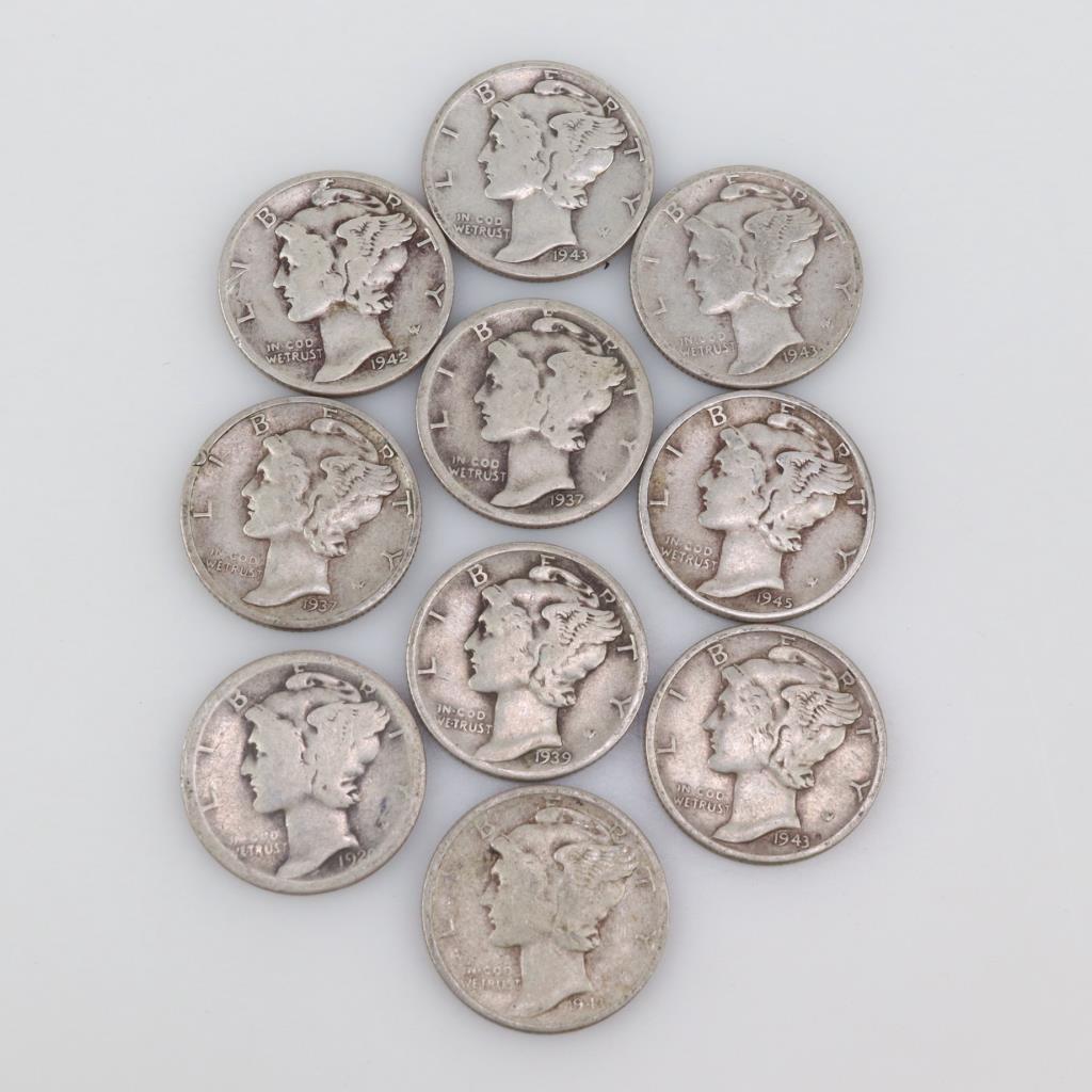 10 Mercury Silver Dimes | Property Room