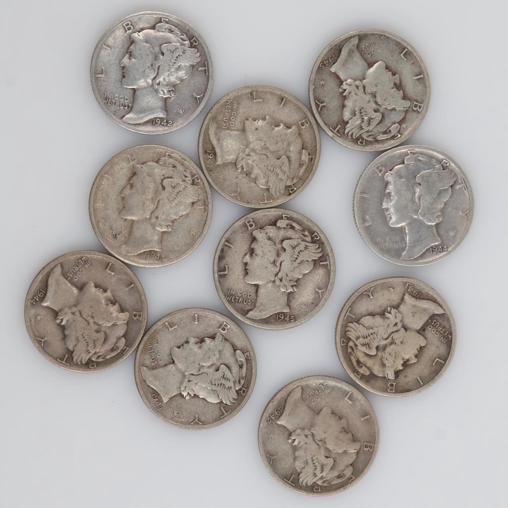 10 US Mercury Silver Dimes | Property Room