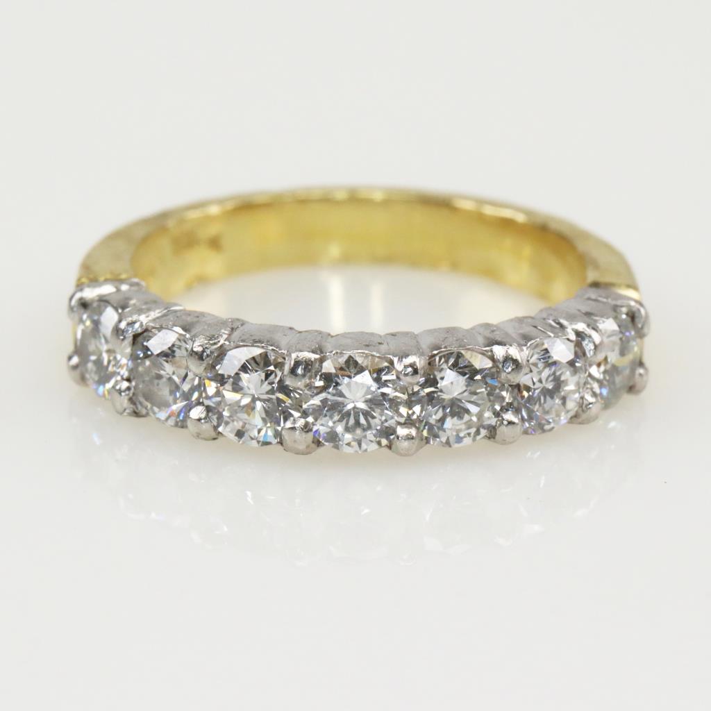 1.05cts TW Diamond 18kt Yellow Gold And Platinum Band-Evaluated By Our ...