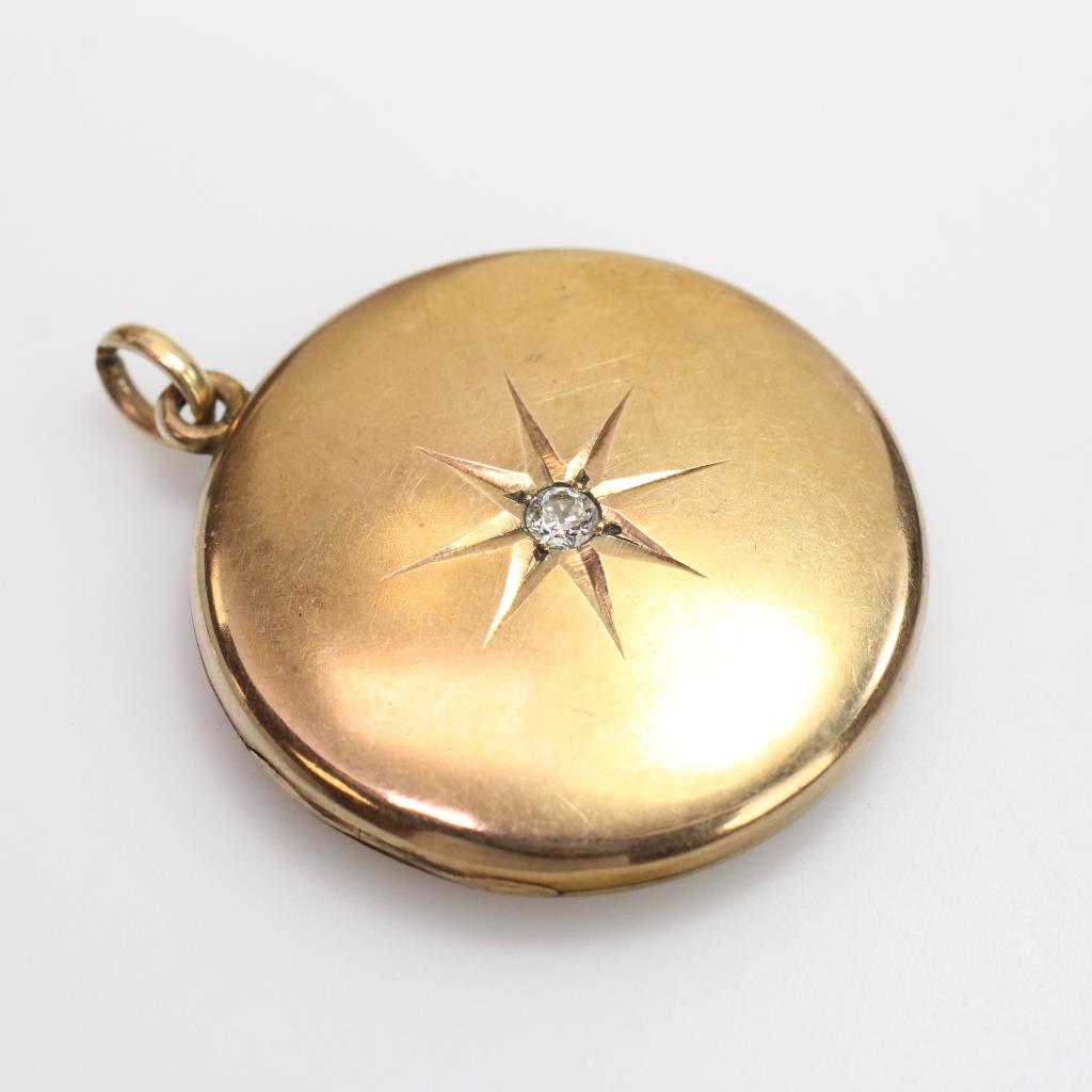 10k Gold 11.67g Locket With Diamond | Property Room